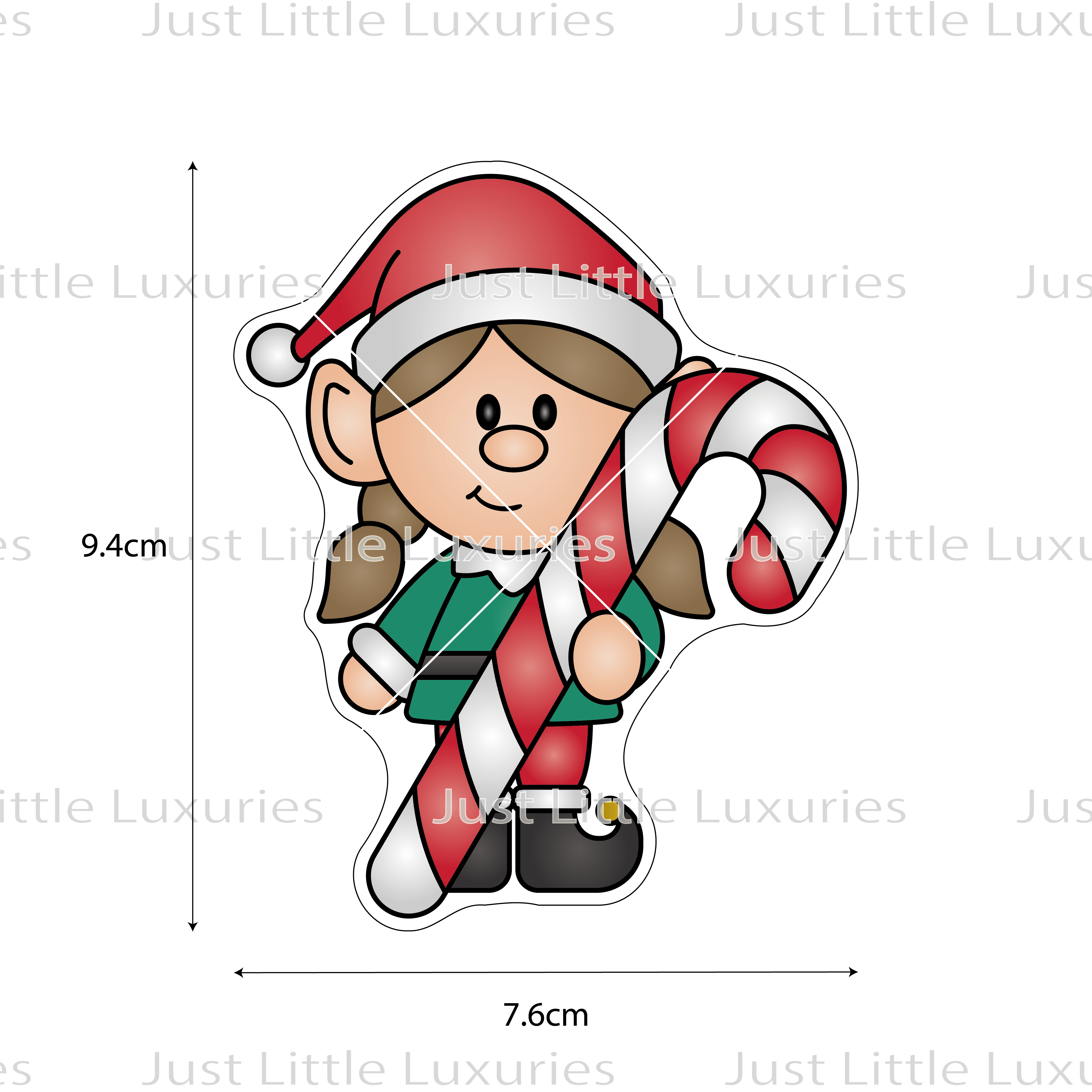 Girl Elf with Candy Cane Cookie Cutter – Just Little Luxuries