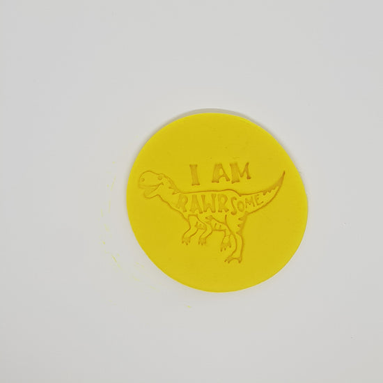 I am RAWsome Dinosaur Cookie Embosser. Fondant Embosser – Just Little ...